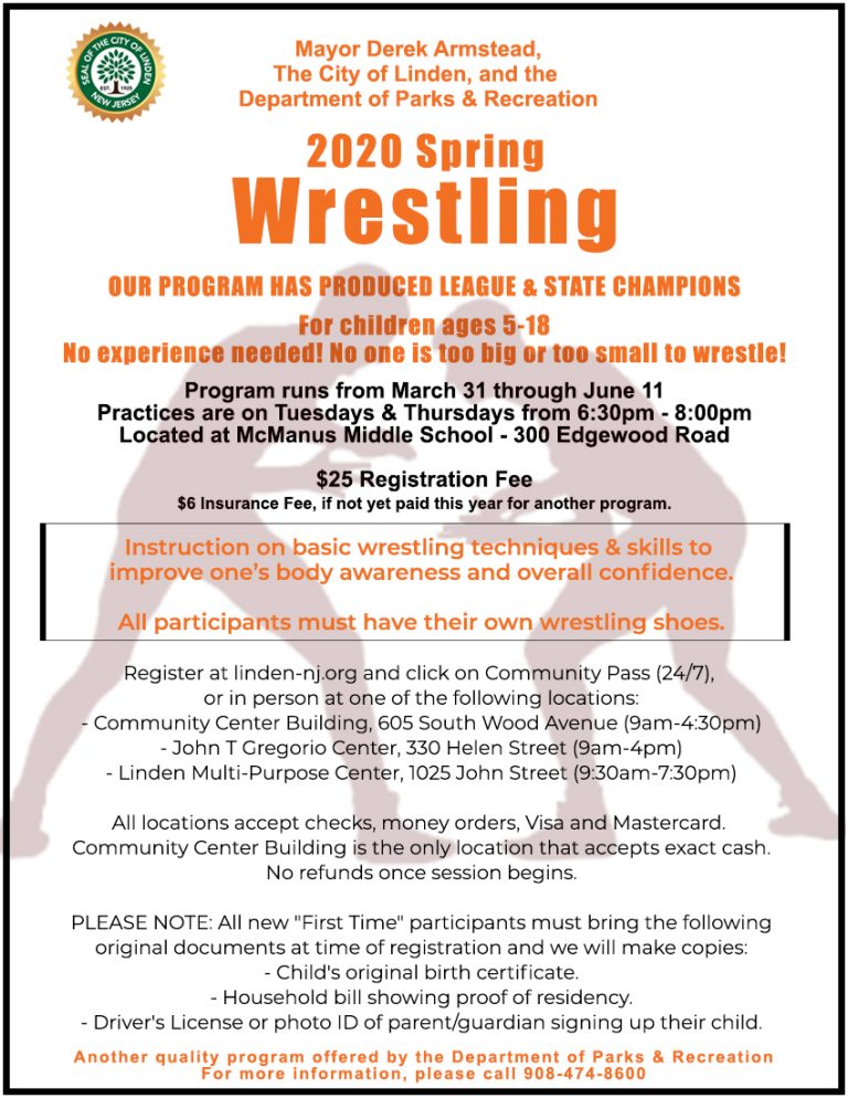 2020 Spring Wrestling – City of Linden